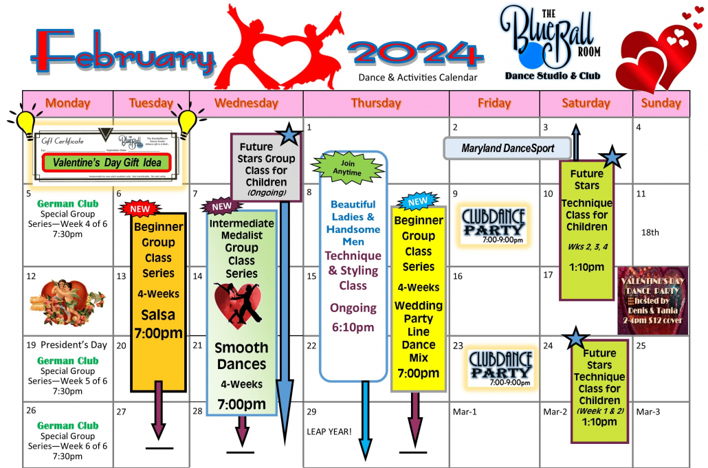 Class/Event Calendar ⋆ BlueBallRoom Dance Studio