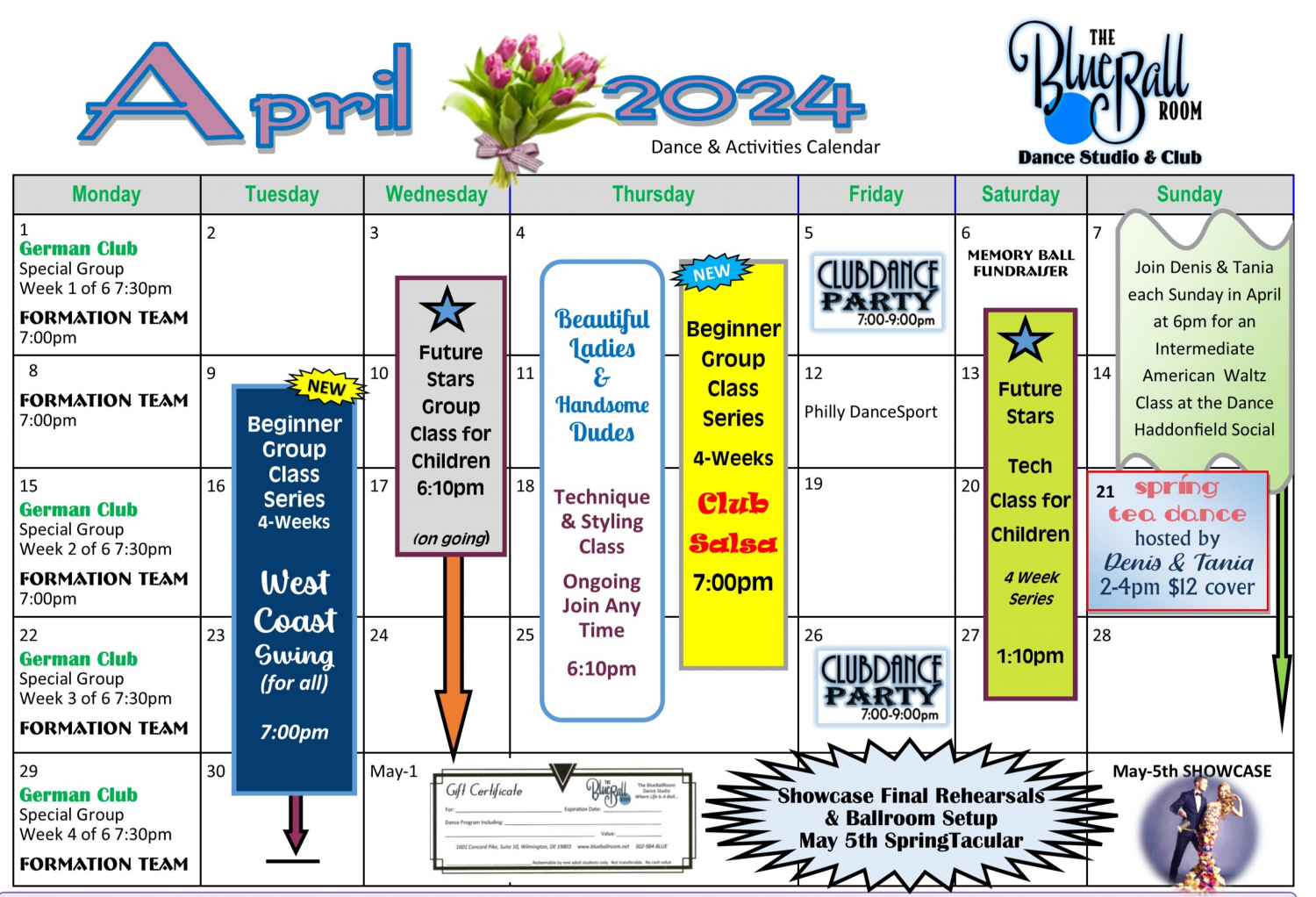 Class/Event Calendar ⋆ BlueBallRoom Dance Studio