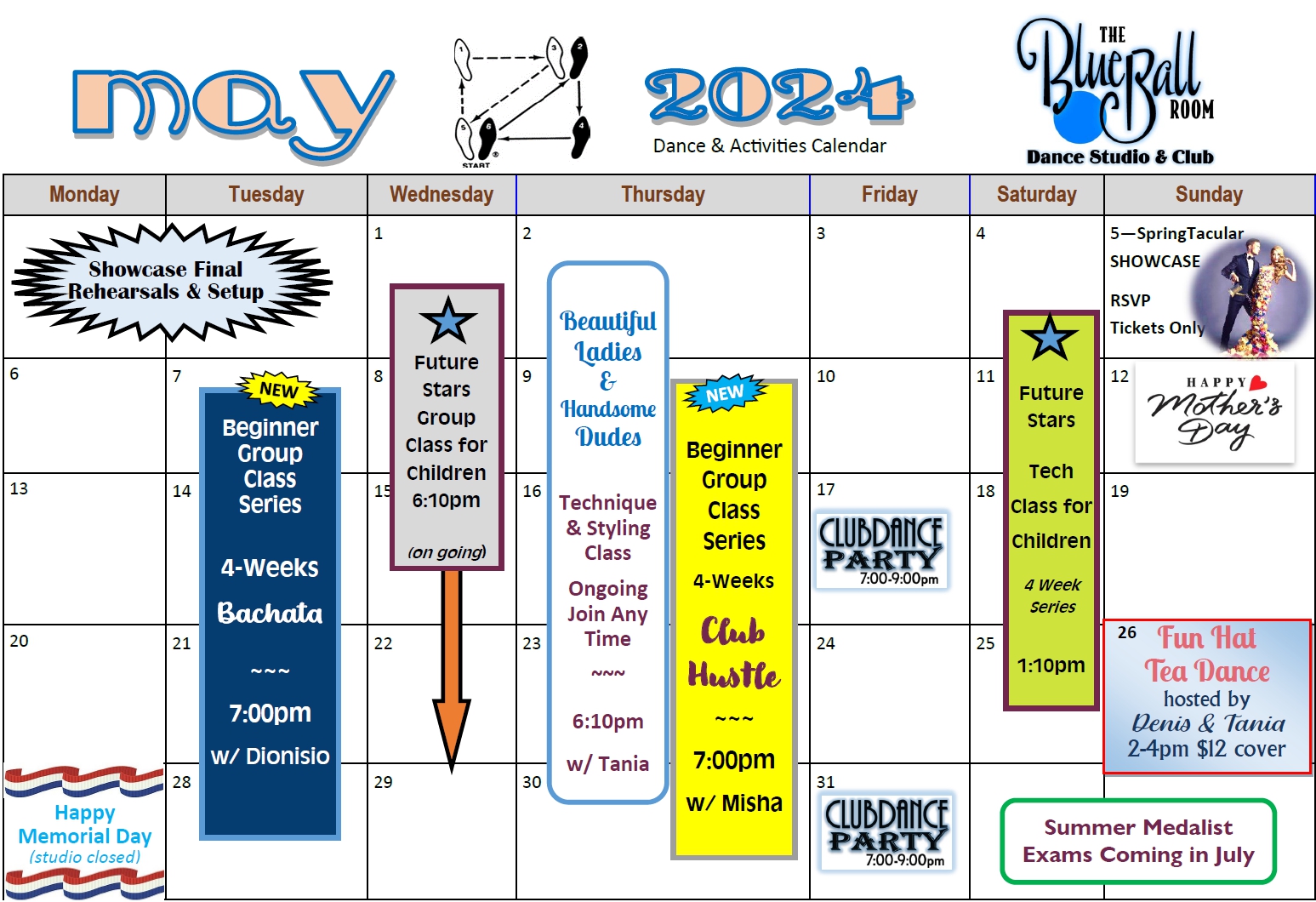 Class/Event Calendar ⋆ BlueBallRoom Dance Studio