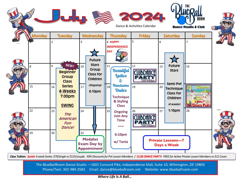 Class/Event Calendar ⋆ BlueBallRoom Dance Studio
