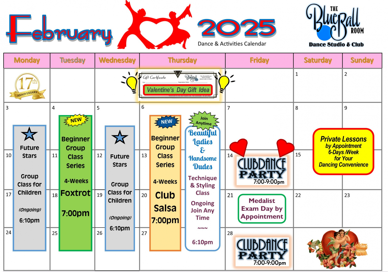 Class/Event Calendar ⋆ BlueBallRoom Dance Studio